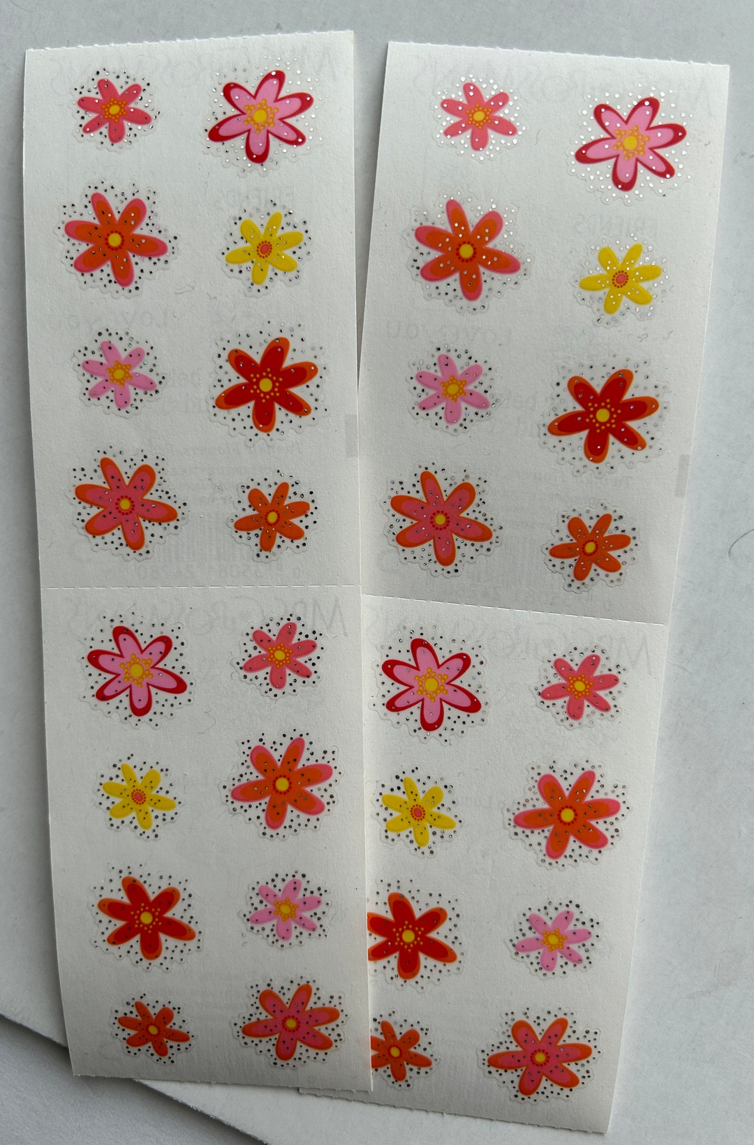 Sparkly Twinkle Flower Stickers 2 Full Strips by Mrs. Grossman's Spring ...