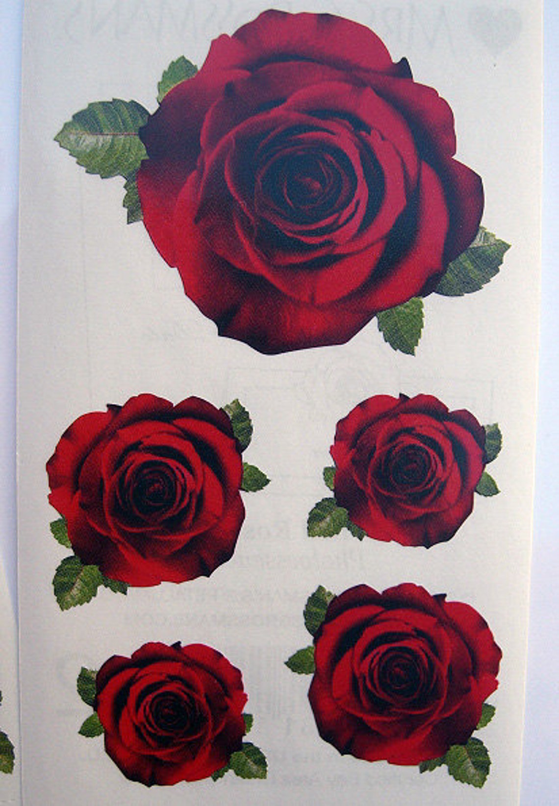 Pretty Lot of Rose Roses Stickers 2 Full Strips by Mrs. - Etsy