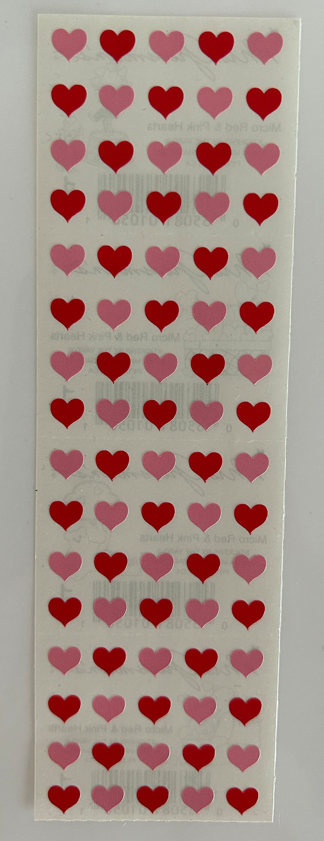 Mini Heart Stickers in Red & Pink - 1 Strip - Mrs. Grossman's Stickers ...