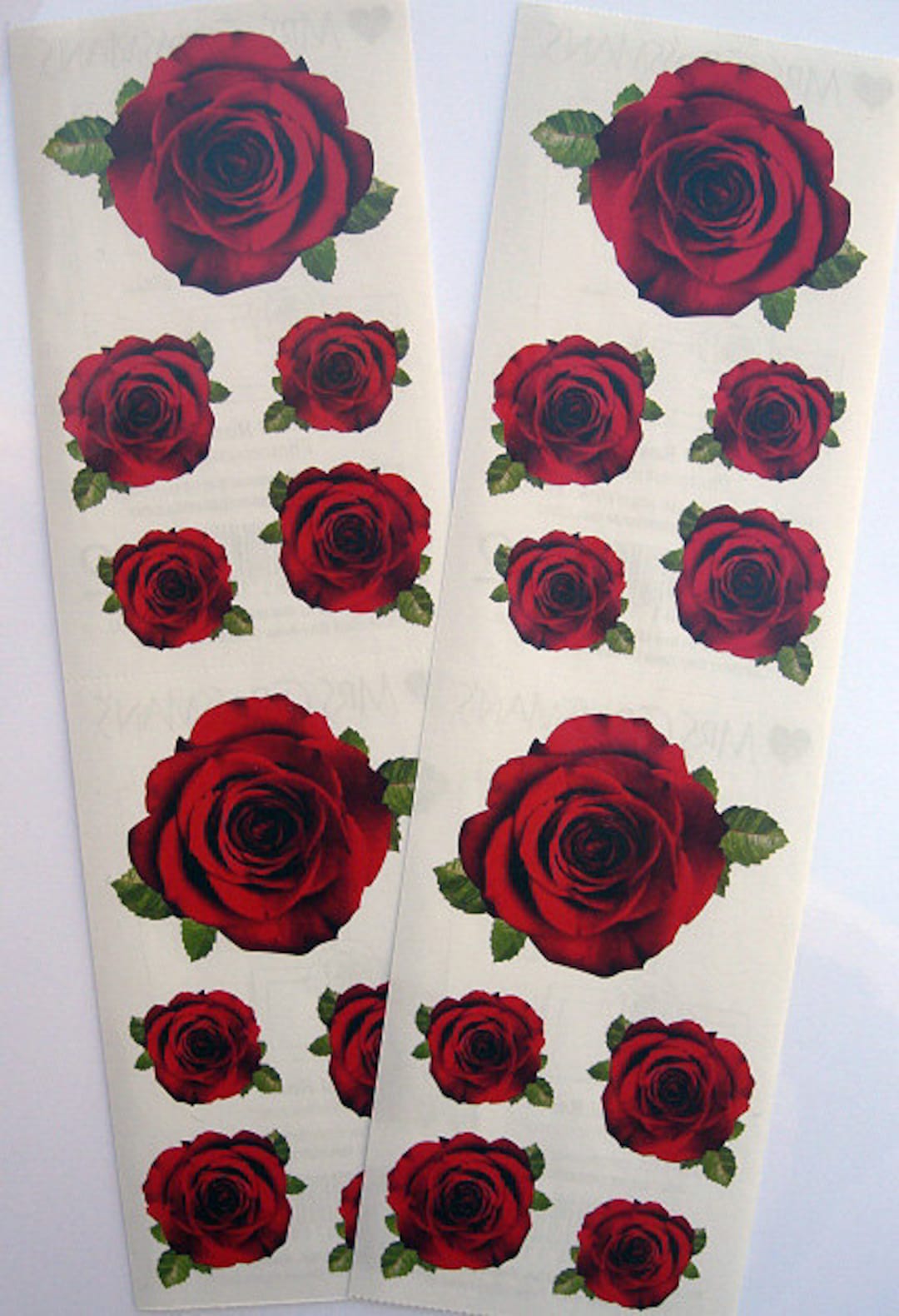 Pretty Lot of Rose Roses Stickers - 2 Full Strips by Mrs. Grossman's ...