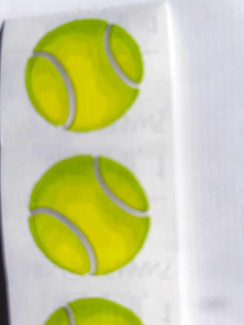 STICKERS: TENNIS Balls - 1 Full Sticker Strip of 4 Tennis Ball Stickers ...