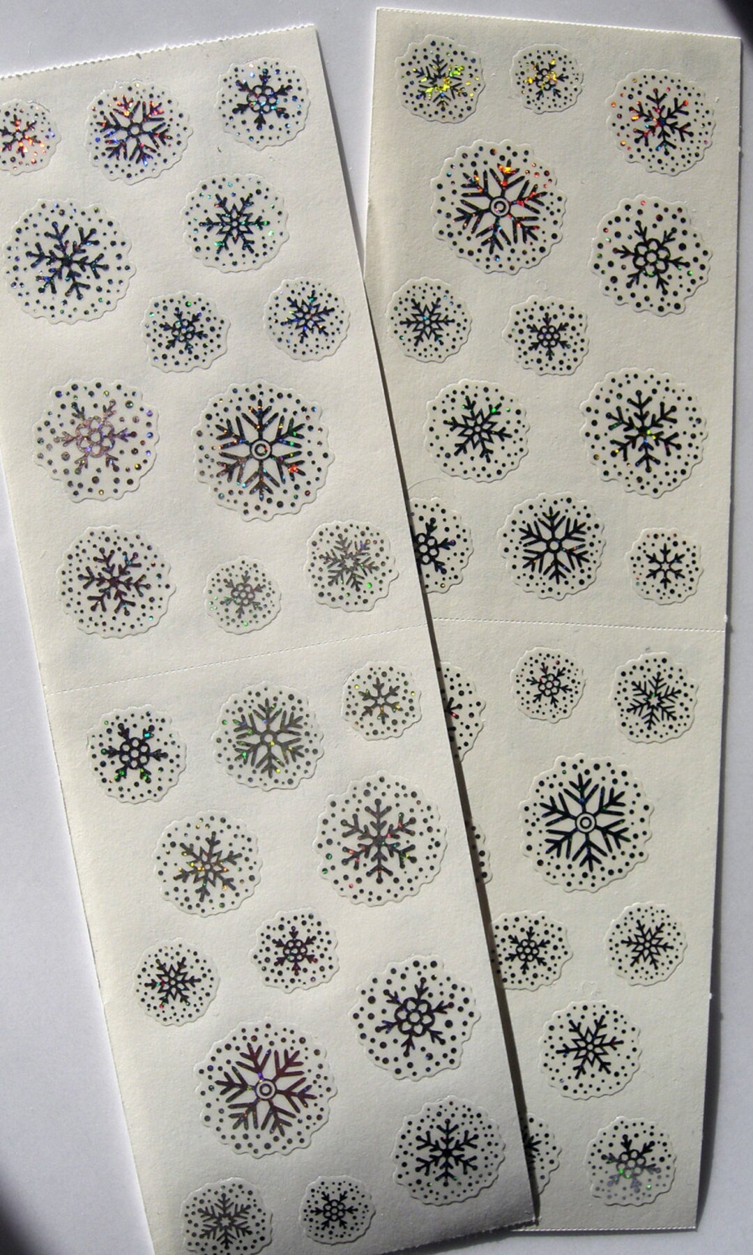 SPARKLY Silver SNOWFLAKE Stickers, Mrs. Grossman's 2 Full Sticker ...