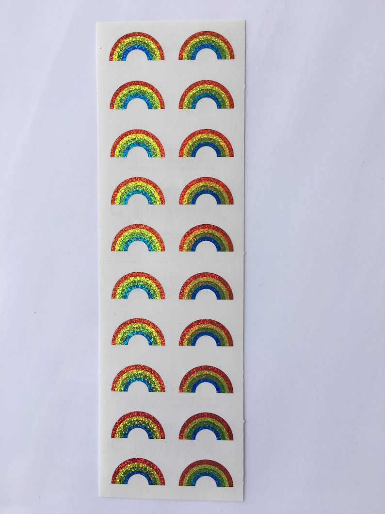 Sparkly & Pretty MINI RAINBOW Stickers for Scrapbooking or Cards - Nice ...