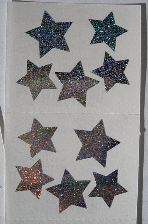 SPARKLY SILVER STAR Stickers Mrs. Grossman's 2 Full - Etsy