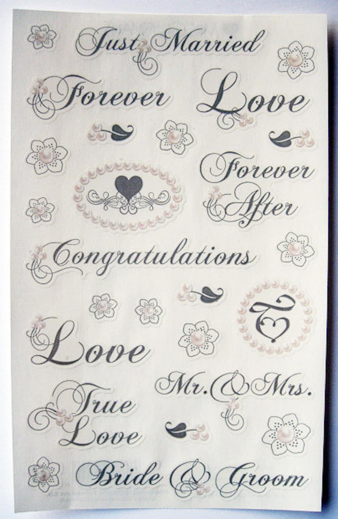 Wedding Scrapbook Stickers Elegant Stickers for Bride, Bridal Shower ...