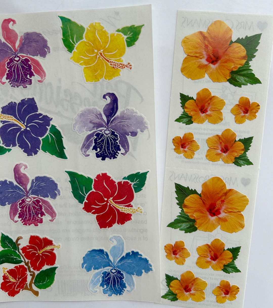 Pretty Hibiscus Flower Stickers - Tropical Designs Colorful ...