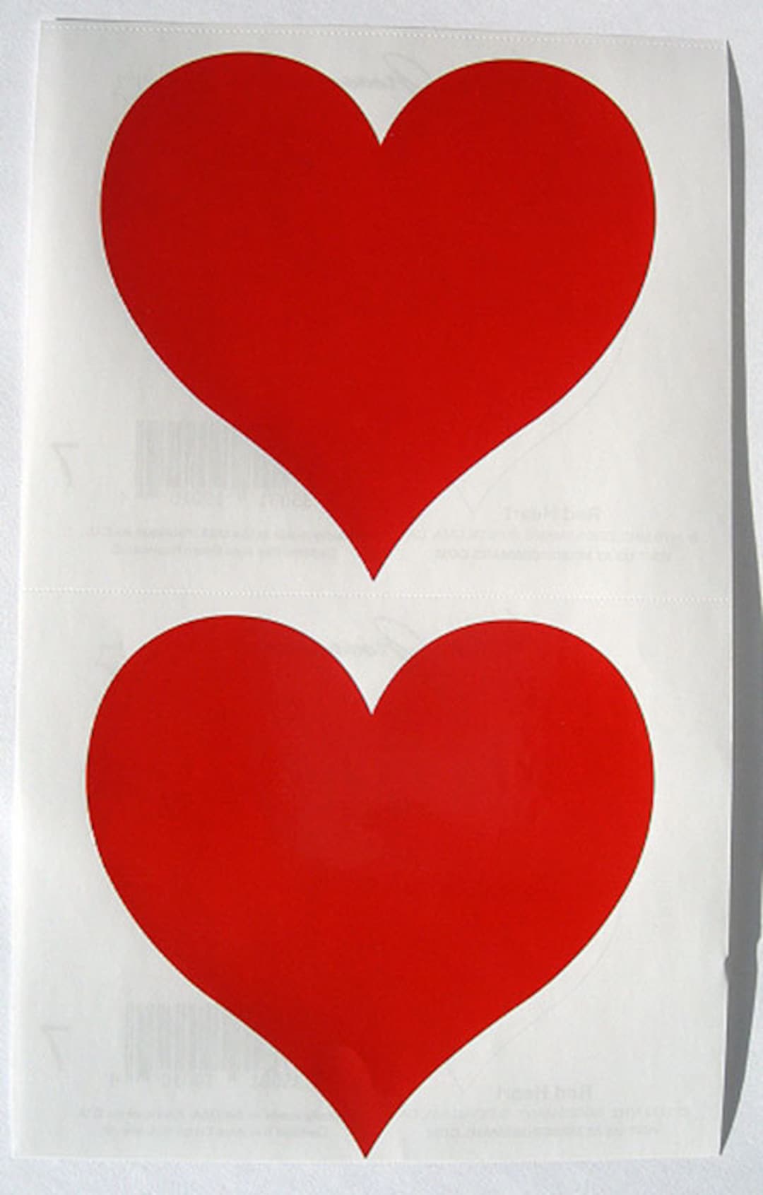 Traditional GIANT Red Heart Stickers / HEARTS Sticker Lot - 3" Classic ...