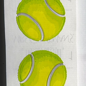 STICKERS: TENNIS Balls 1 Full Sticker Strip of 4 Tennis Ball Stickers ...