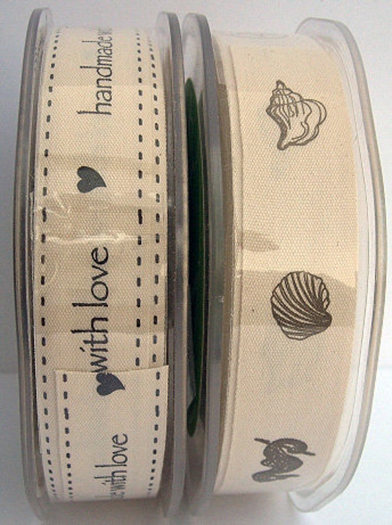 3/4 Inch Printed Ribbon Ivory Canvas Ribbon With Woven Edge | Etsy