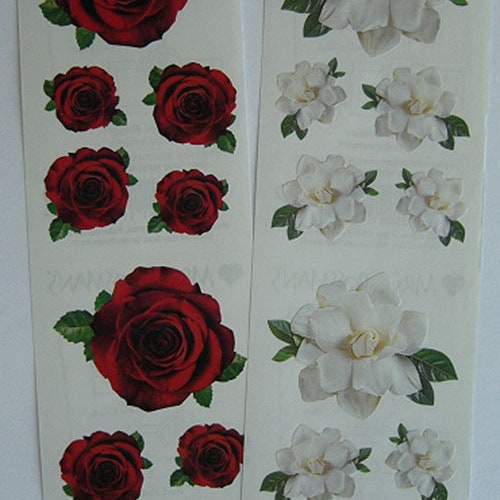 Pretty Lot of Rose Roses Stickers 2 Full Strips by Mrs. - Etsy