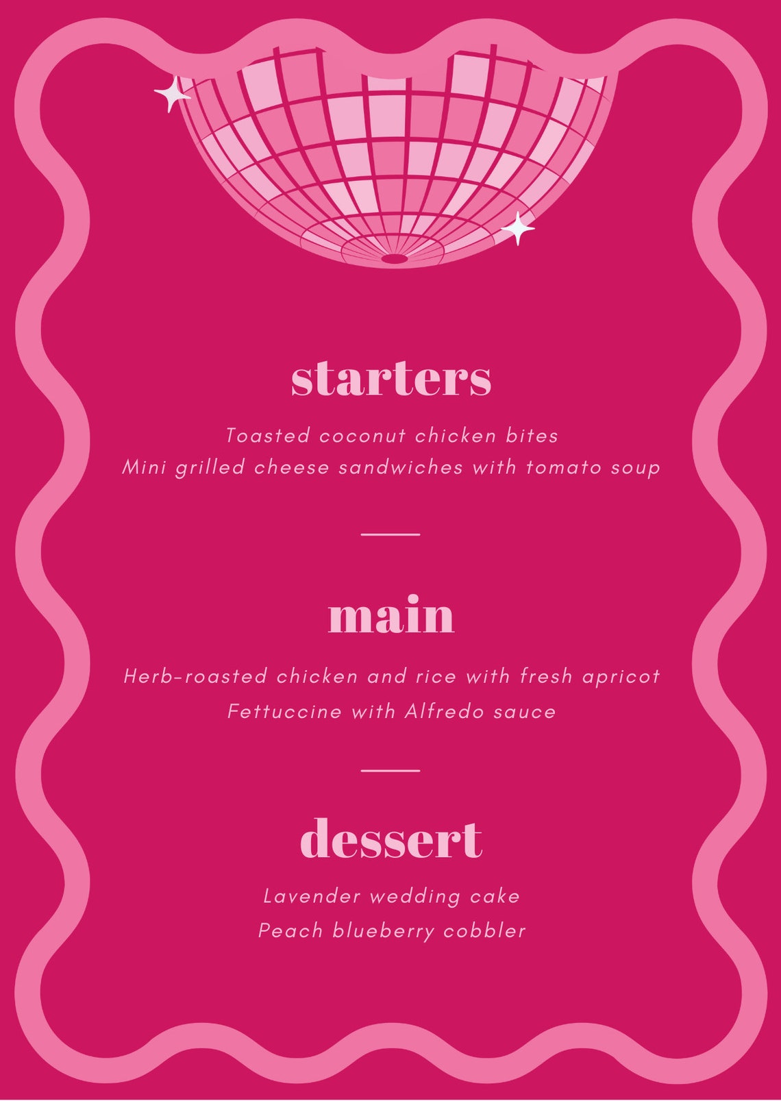 Editable Disco-themed Menu Card Template digital File Only - Etsy