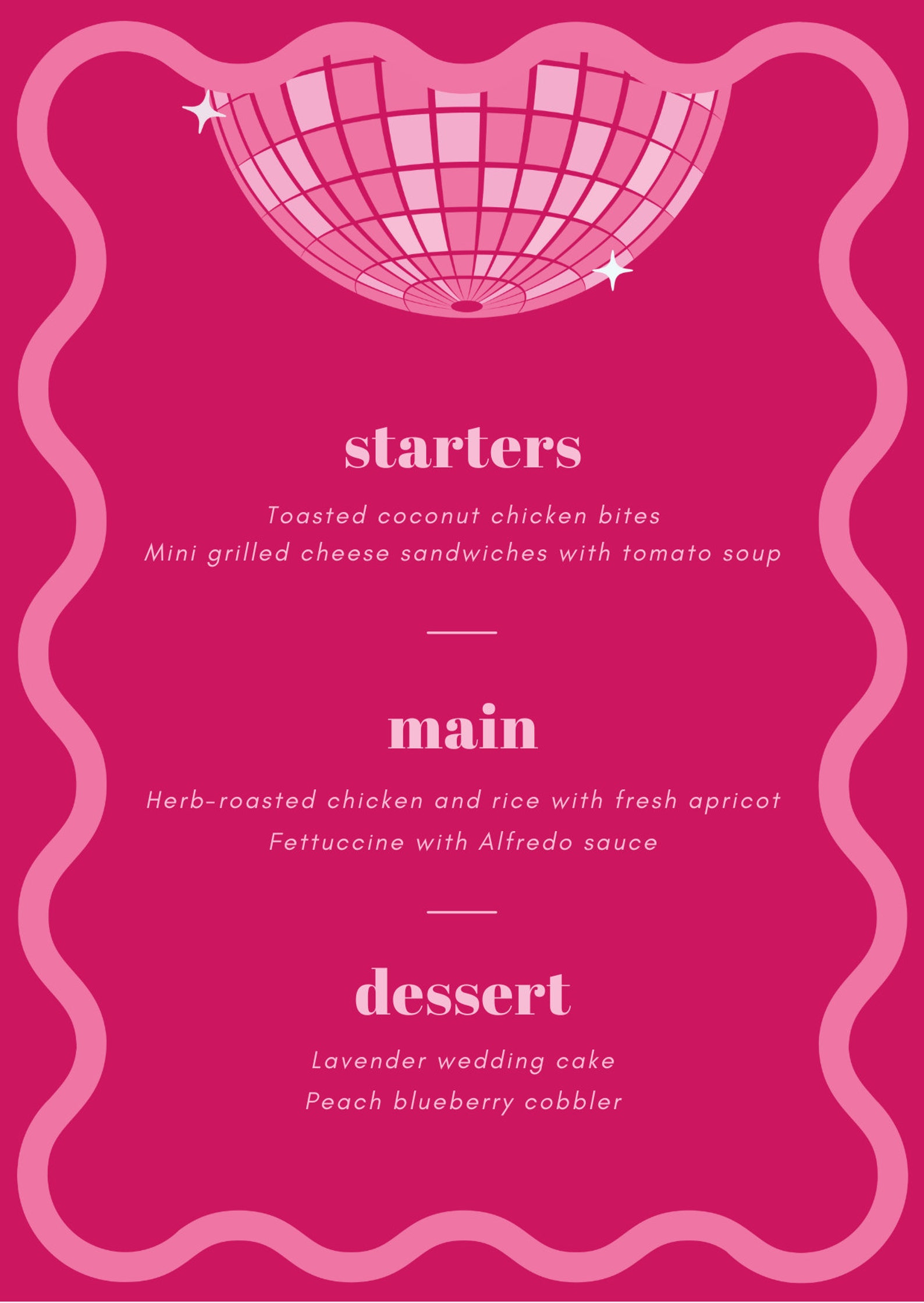 Editable Disco-themed Menu Card Template digital File Only - Etsy