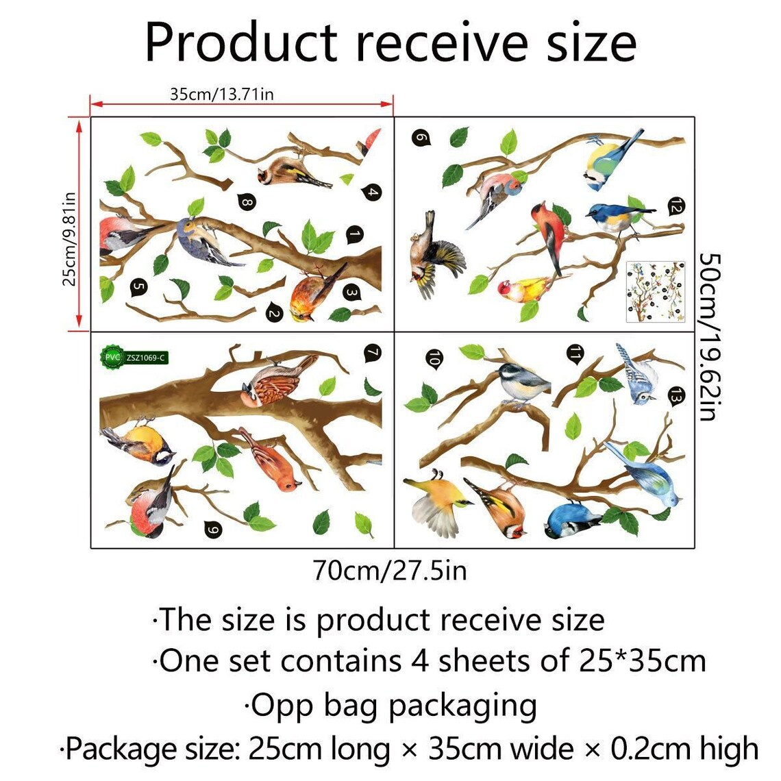 Tree Branch Decal and Bird Wall Decals Birds on Tree Branch - Etsy