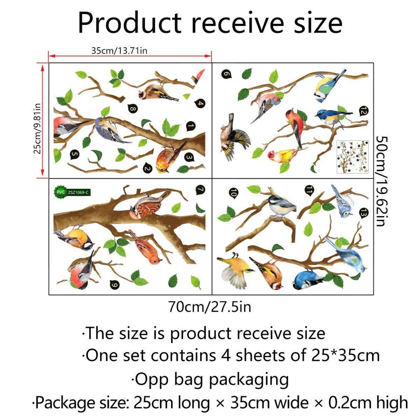 Tree Branch Decal and Bird Wall Decals Birds on Tree Branch - Etsy