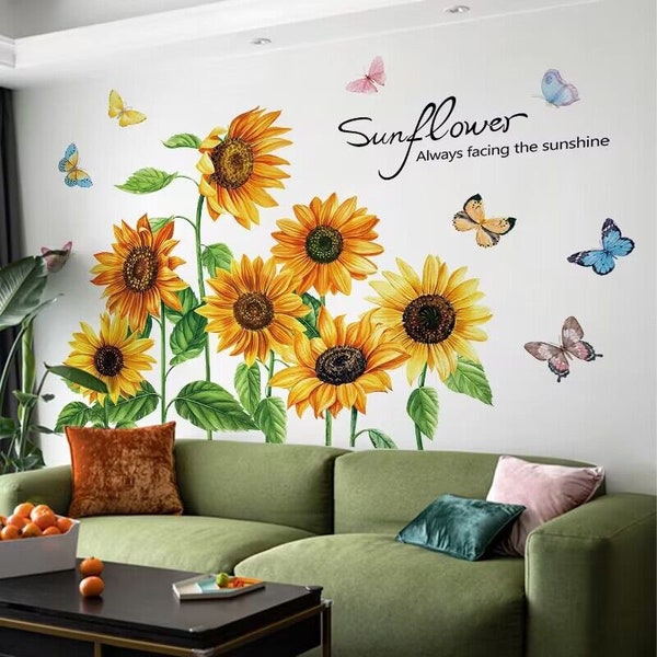 Sunflower Wall Decal - Etsy