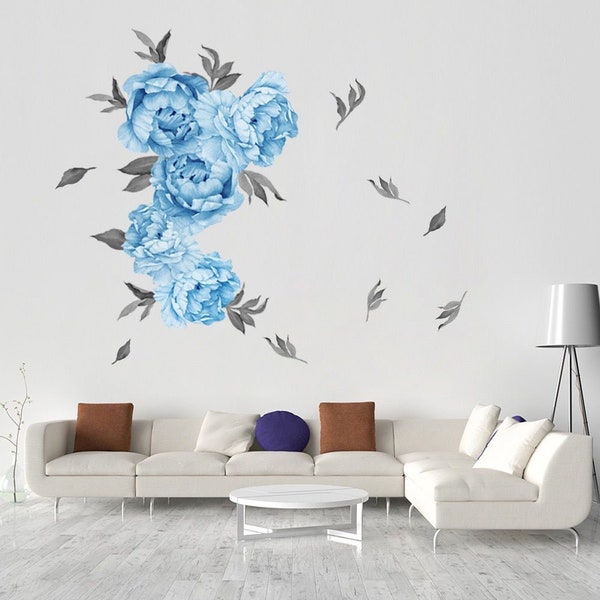 Blue Flower Decals - Etsy