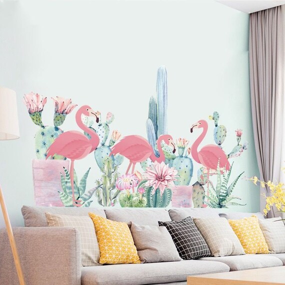 Tropical Bird Animal Wall Sticker Flamingo Decal Removable | Etsy