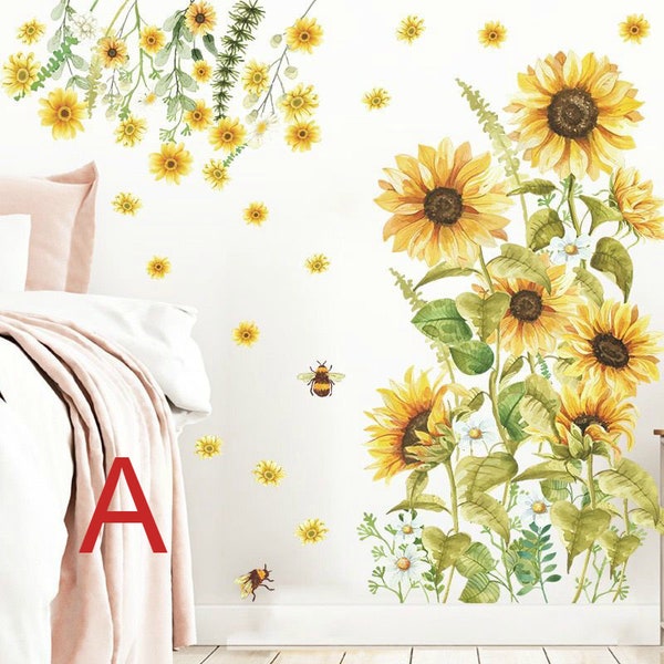 Sunflower Wall Decal - Etsy