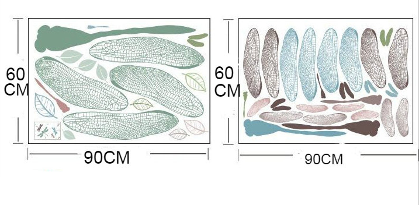 Insect Wall Decals Plant Insect Decals Dragonfly Wall Decals - Etsy