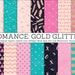 Romance Digital Paper BIG BUNDLE! 10 Watercolor, Gold Foil, Solid ...