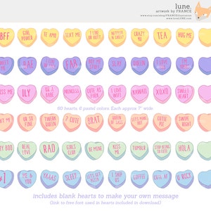 3 FOR 2. Valentine's Day Candy Heart Clipart. Pastel Pattern ...