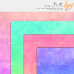 3 FOR 2. Watercolor Digital Paper. Bright Ombre Watercolor Texture ...