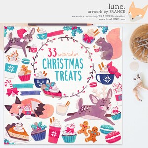 Christmas Treats BIG BUNDLE! 10 Christmas Themed Clipart, Digital Paper ...