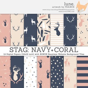 Tribal Stag Digital Paper BIG BUNDLE! 10 Paper Sets: Deer, Arrows ...