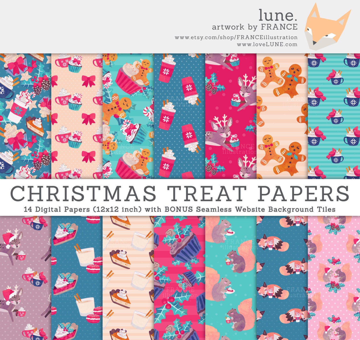 Christmas Treats BIG BUNDLE 10 Christmas Themed Clipart | Etsy