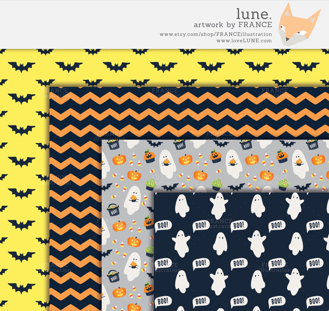 3 FOR 2. Halloween Digital Paper. Cute Kids Party Invitation Designs ...