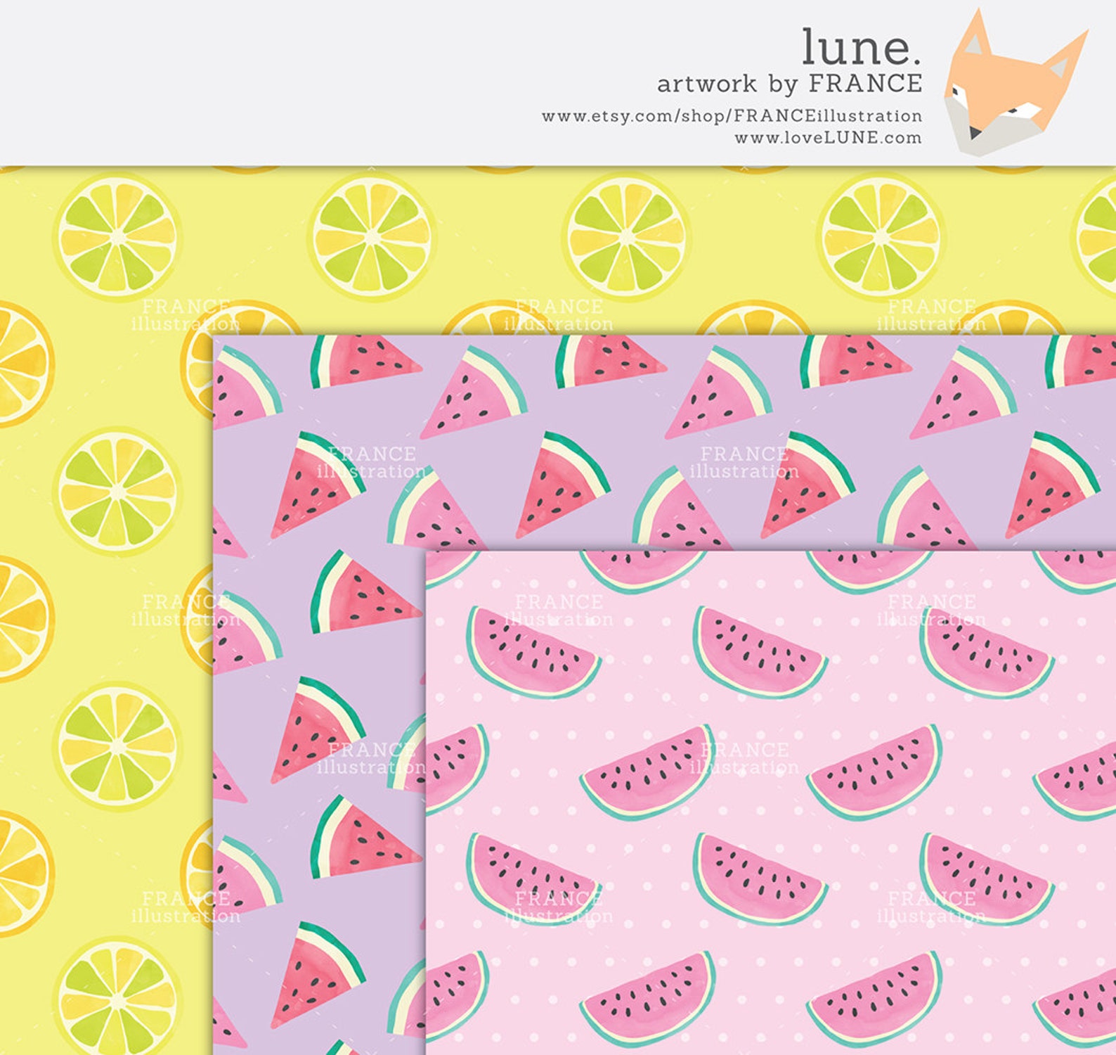 3 FOR 2. Summer Digital Papers, Watercolor Flamingo, Pineapple Pattern ...
