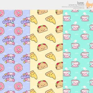 3 FOR 2. Cute Food Clipart / Kawaii Aesthetic / Taco, Pizza, Tea, Candy ...