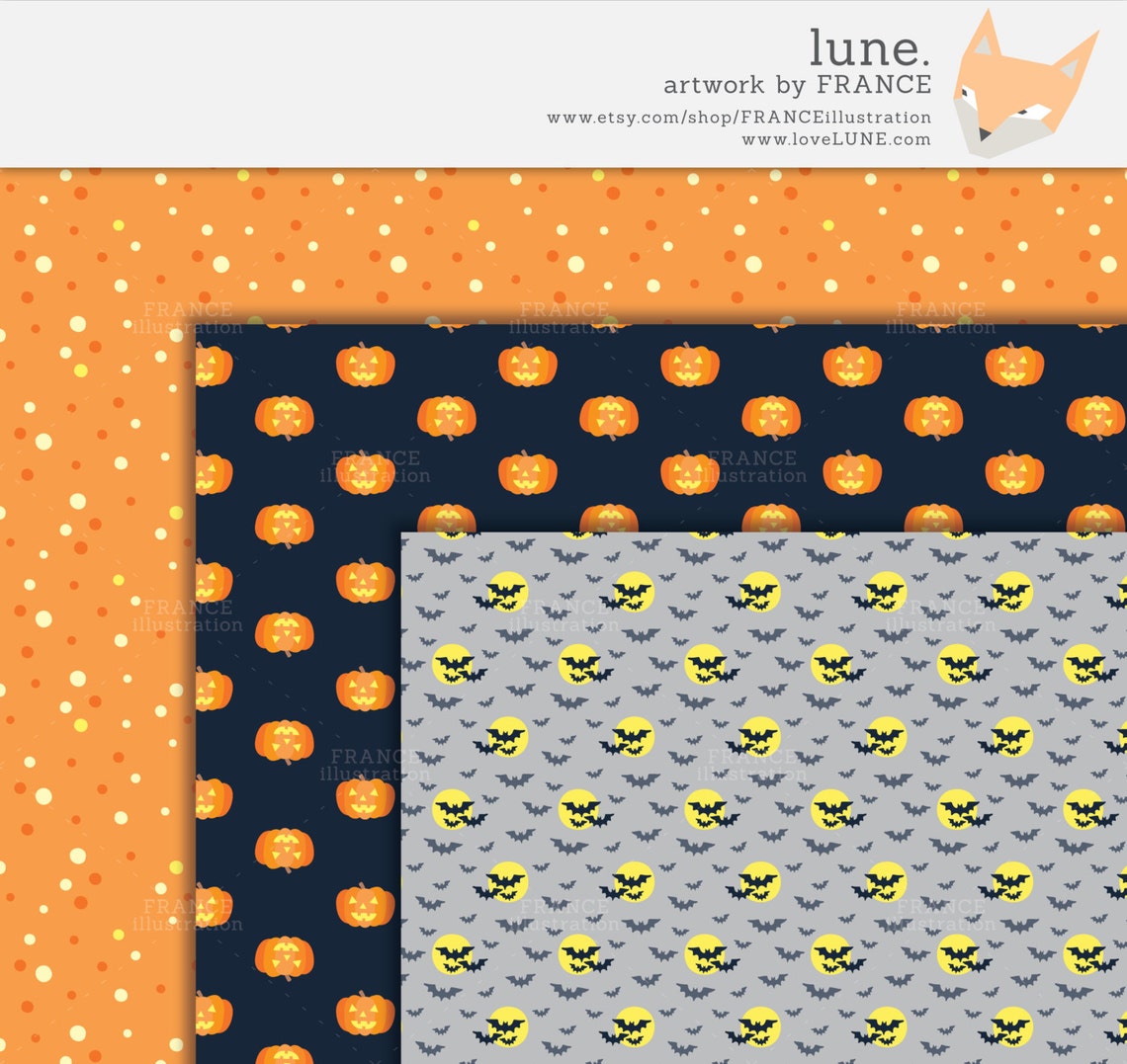3 FOR 2. Halloween Digital Paper. Cute Kids Party Invitation Designs ...