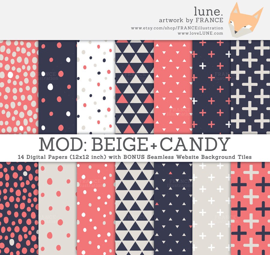 Modern Geometric Digital Paper BIG BUNDLE! 9 Sets (includes Editable ...