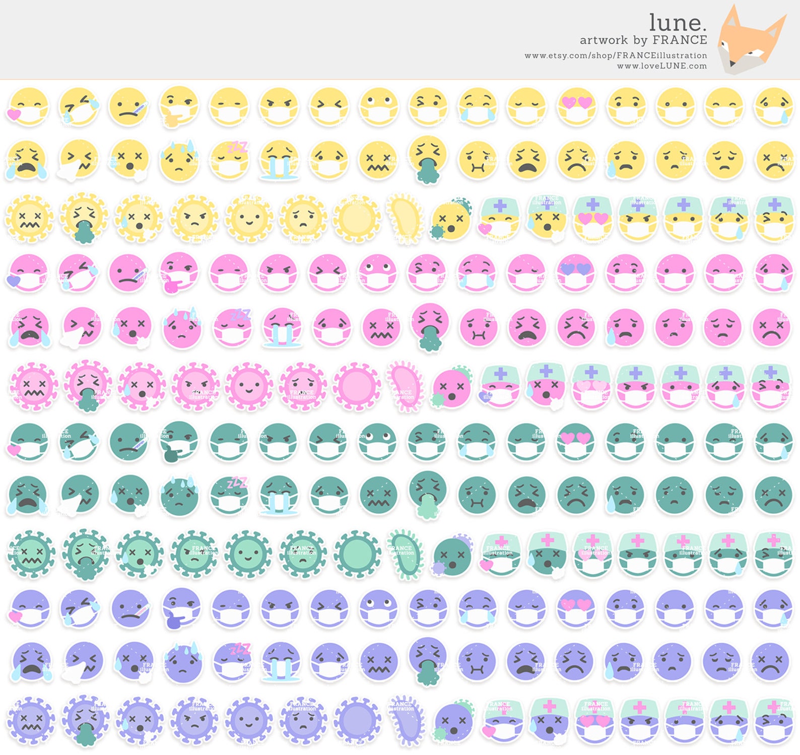 3 FOR 2. Health Care Emoji Set. Medical Doctors Nurses Love | Etsy