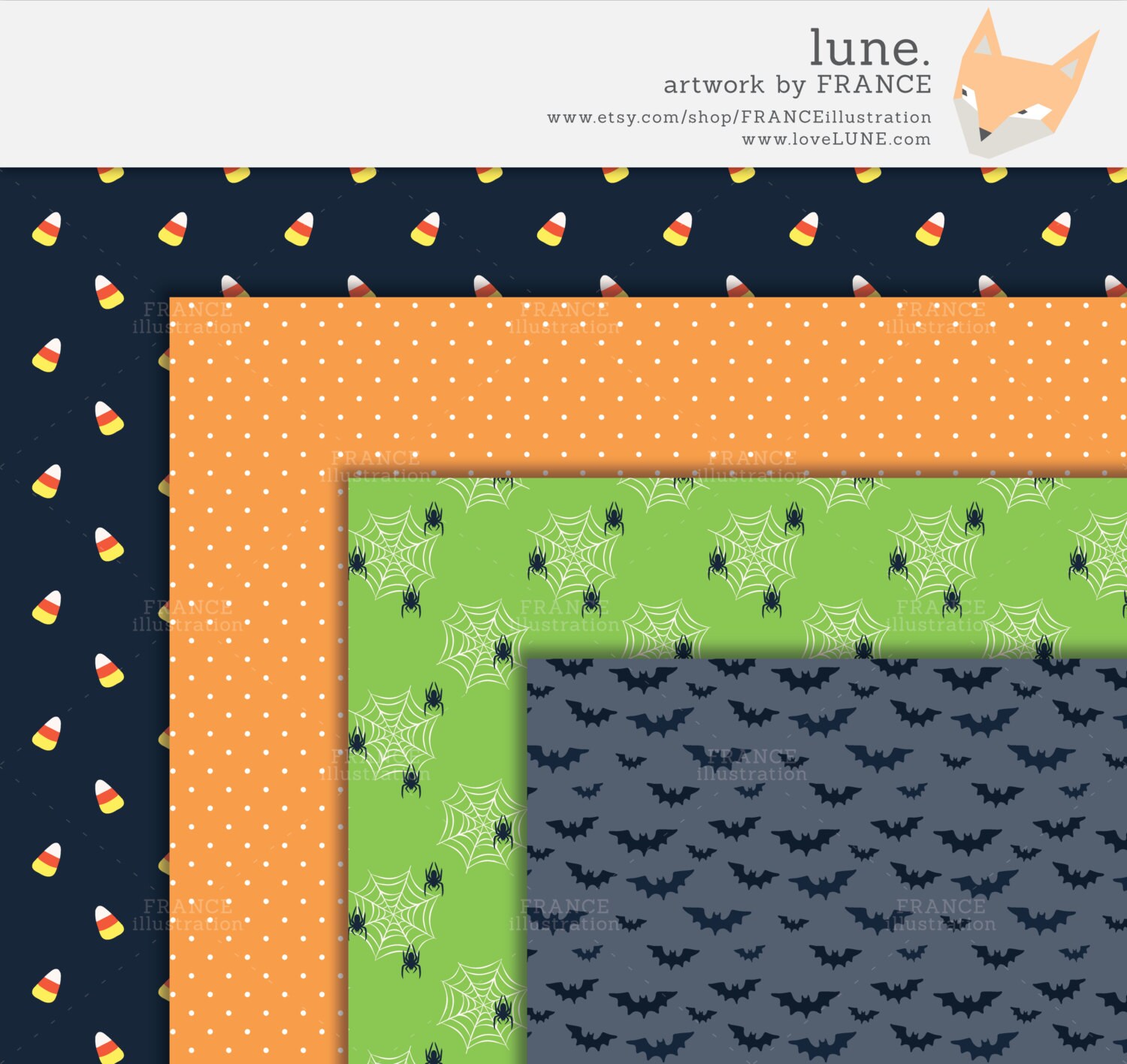 3 FOR 2. Halloween Digital Paper. Cute Kids Party Invitation Designs ...