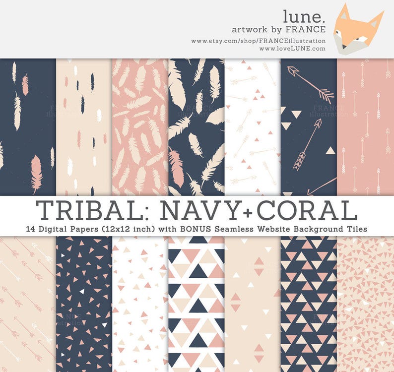 Tribal Stag Digital Paper BIG BUNDLE 10 Paper Sets: Deer | Etsy