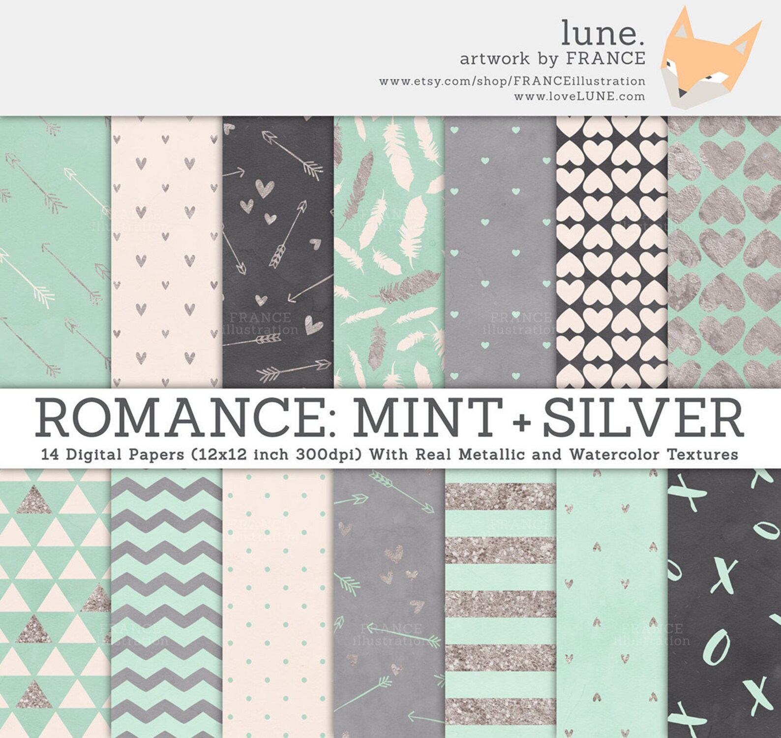 Romance Digital Paper BIG BUNDLE 10 Watercolor Gold Foil - Etsy