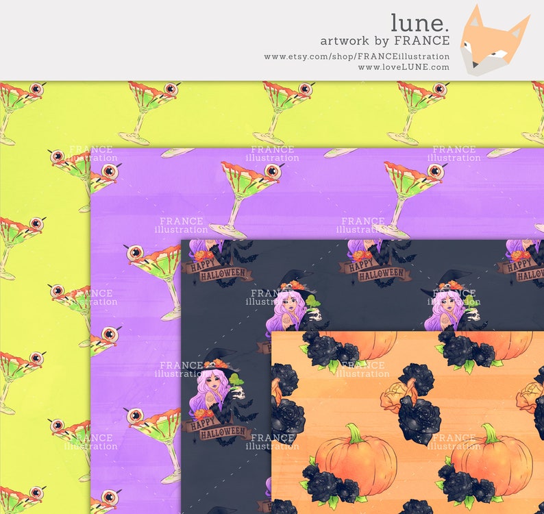 3 FOR 2. Halloween Digital Paper. Halloween Fashion | Etsy