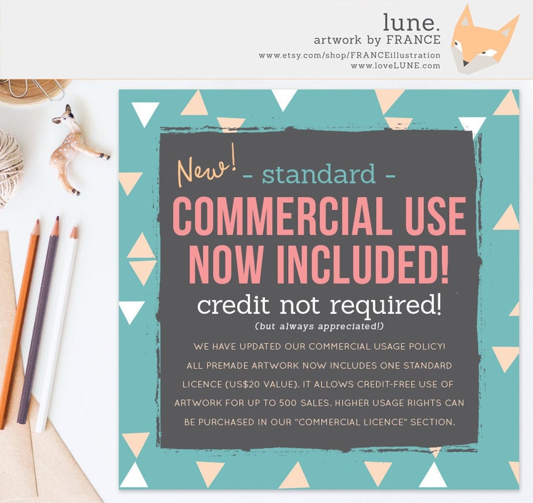 COMMERCIAL USE Now Included! Free Standard Licence for up to 500 Sales ...