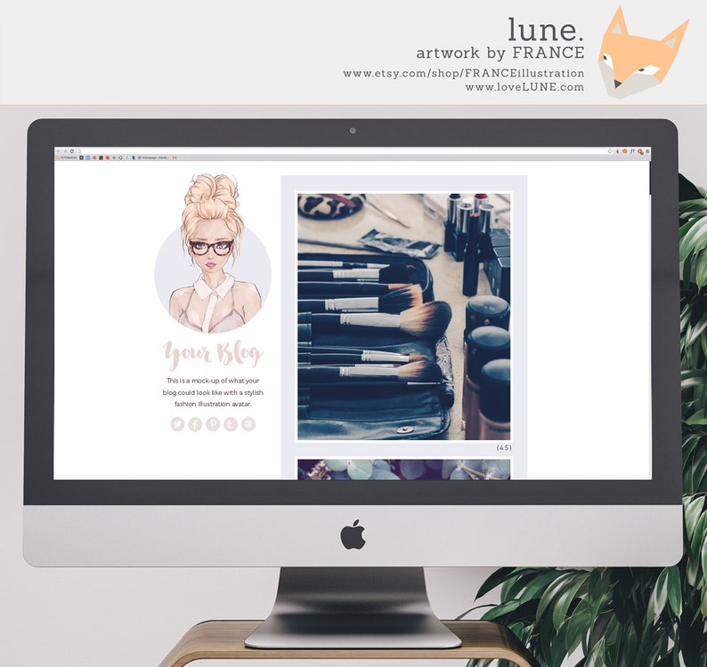 3 FOR 2. Blog Girl Avatar. Fashion Illustration. Handdrawn Artwork of a ...