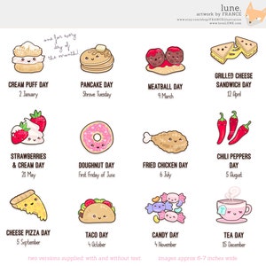 3 FOR 2. Cute Food Clipart / Kawaii Aesthetic / Taco, Pizza, Tea, Candy ...