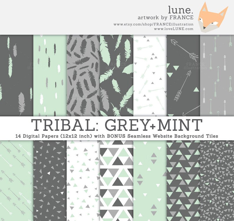 Tribal Stag Digital Paper BIG BUNDLE 10 Paper Sets: Deer | Etsy