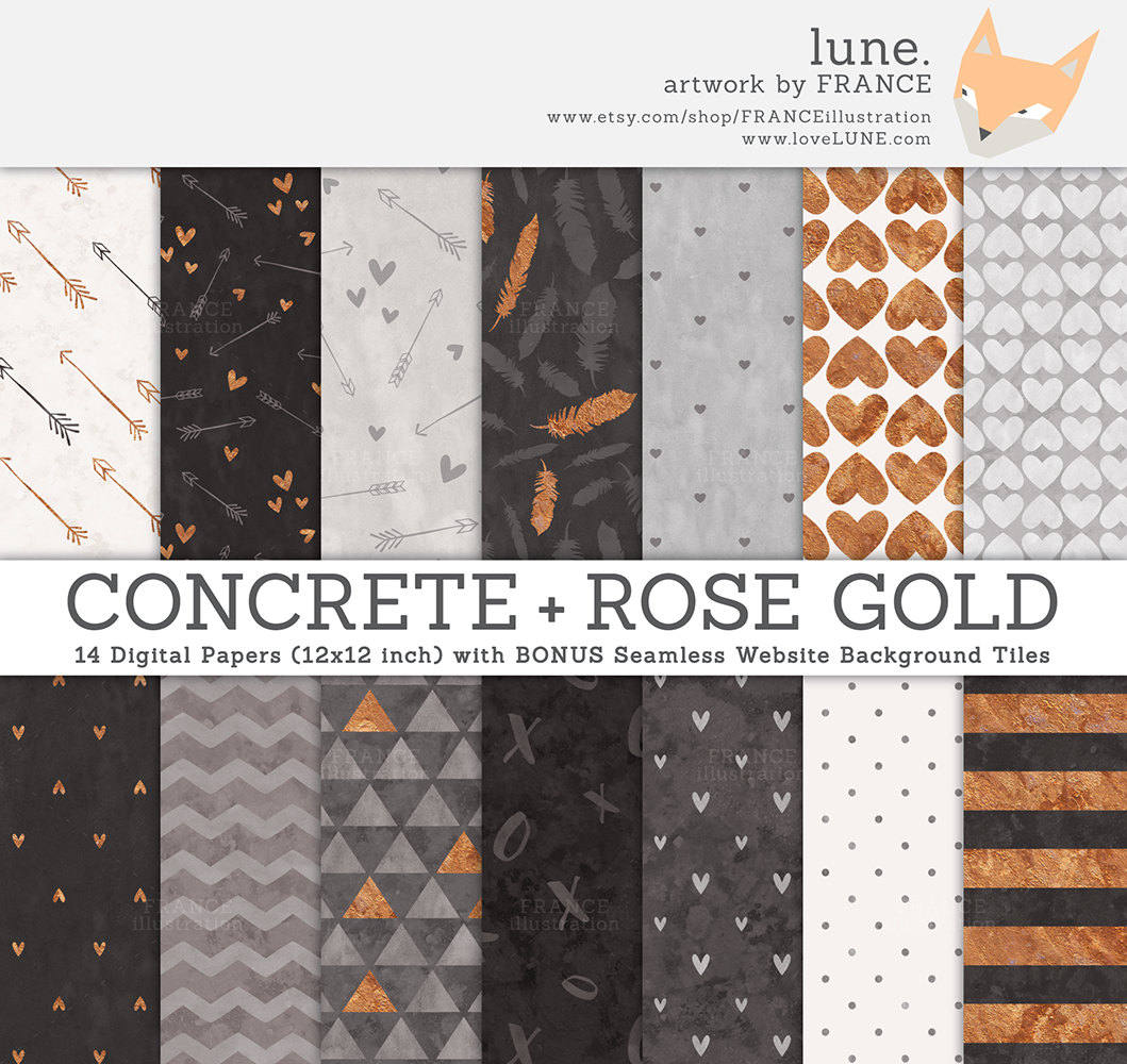 Romance Digital Paper BIG BUNDLE 10 Watercolor Gold Foil | Etsy