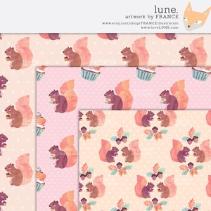 3 FOR 2. Fall Autumn Digital Papers. Thanksgiving Watercolor Pumpkin ...