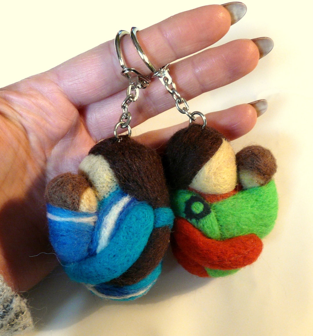 Babywearing/ Needle Felted Key Rings/ Made to Order/ Attachment ...