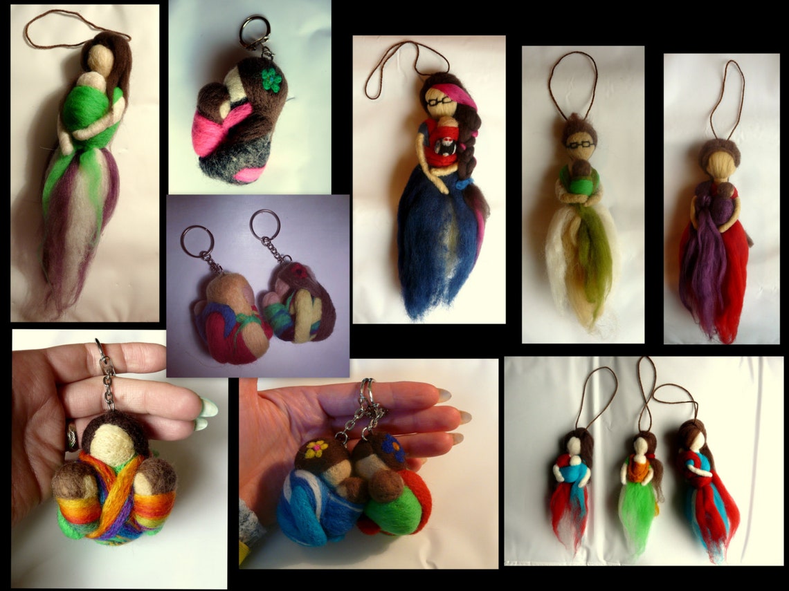 Babywearing/ Needle Felted Key Rings/ Made to Order/ Attachment ...
