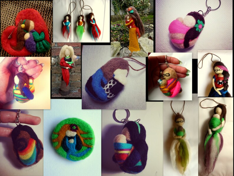 Babywearing/ Needle Felted Key Rings/ Made to Order/ Attachment ...
