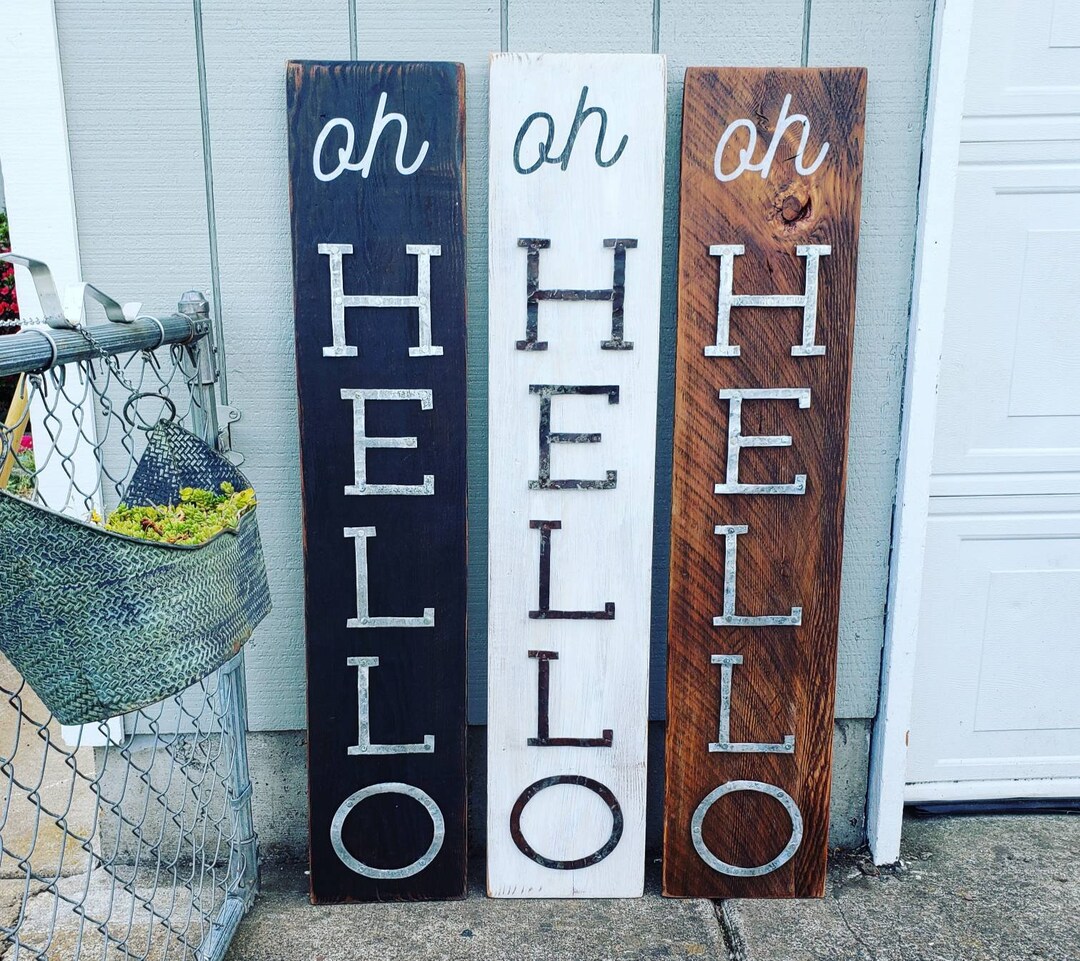 Oh HELLO Sign Vertical - Etsy