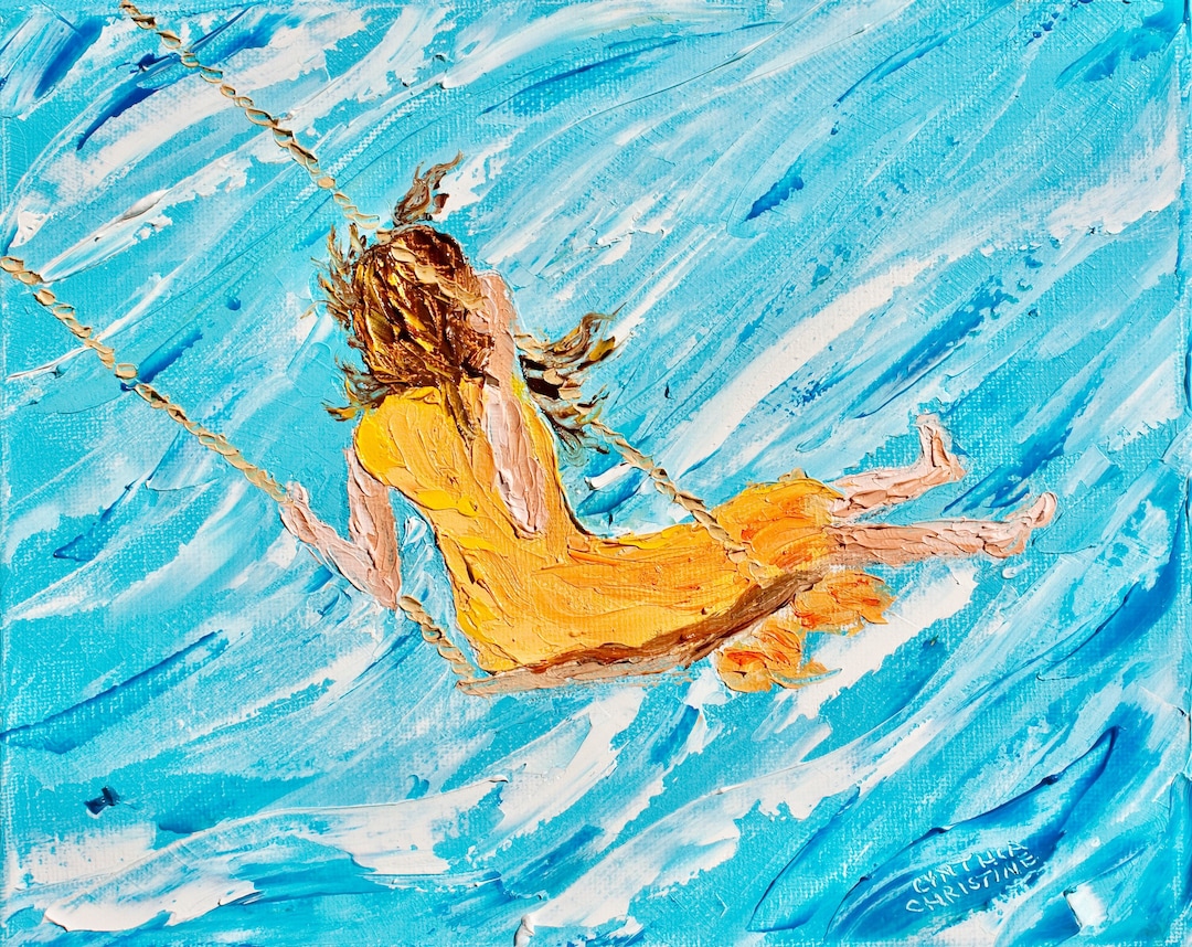 Girl on Swing Art Print: Magical Moments, Childhood Memories, Swinging ...